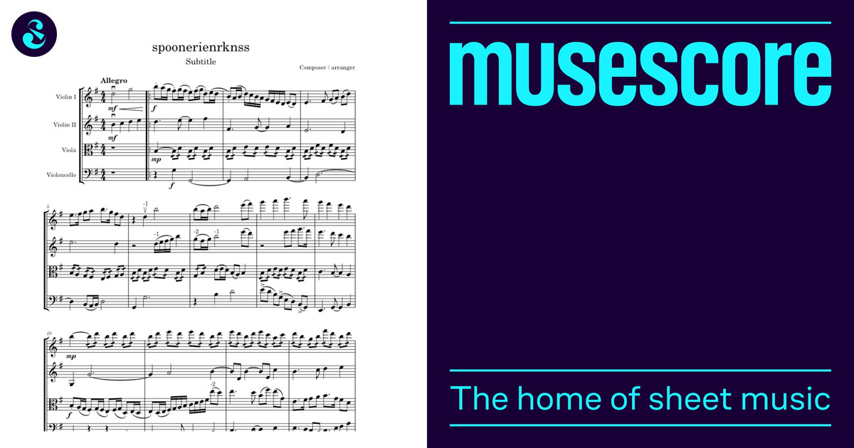 tring squartet I published to Noteflight Sheet music for Violin, Viola, Cello (String Quartet ...