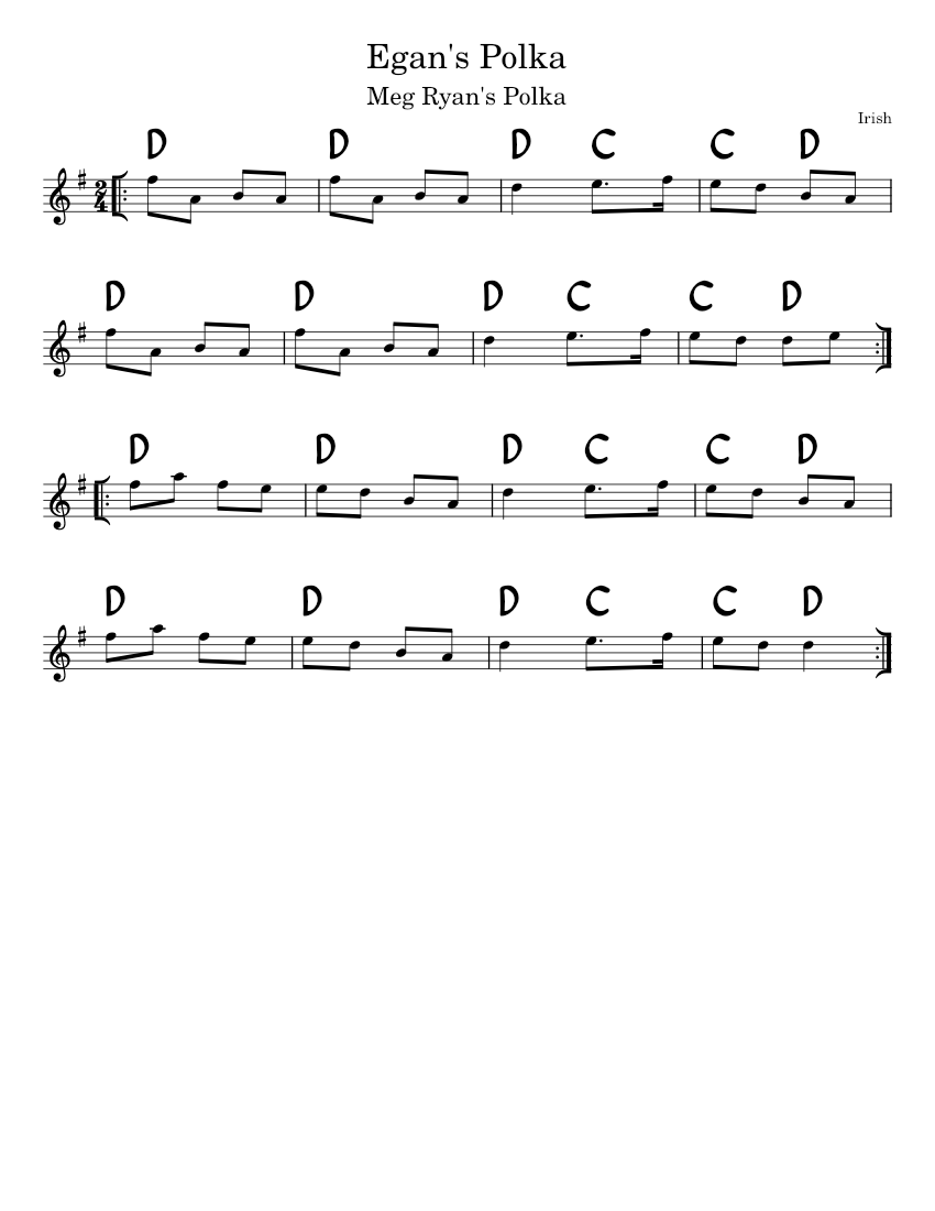 Egan's_Polka Sheet music for Piano (Solo) Easy | Musescore.com