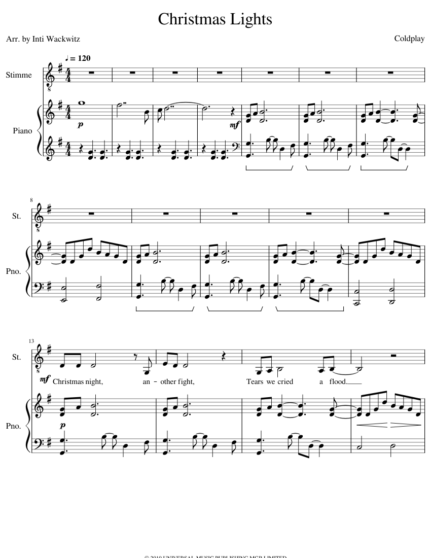 Christmas Lights Sheet Music for Piano, Vocals (Mixed Duet) | MuseScore.com