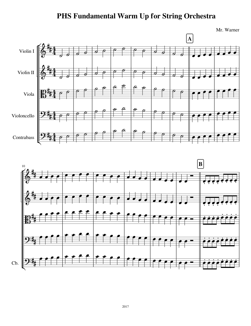 PHS Fundamental Warm Up for String Orchestra Sheet music for Contrabass ...