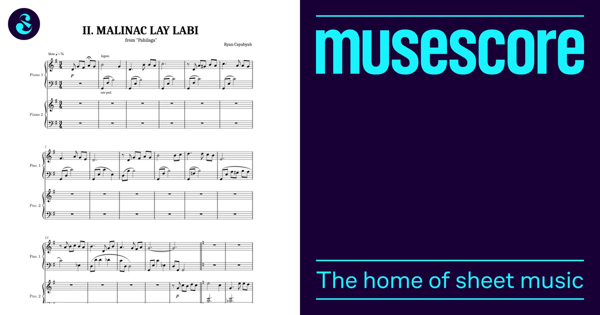 II. Malinac Lay Labi by Ryan Cayabyab (from Pahilaga) Sheet Music for ...