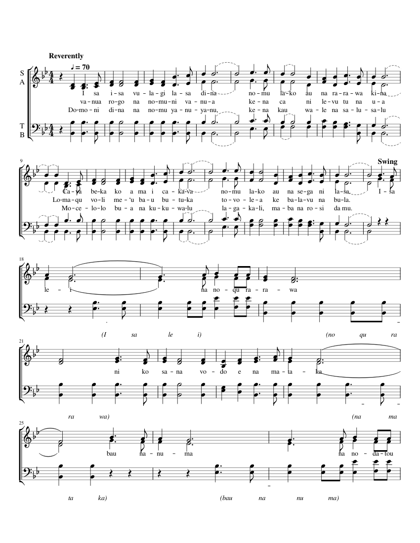 Isa Lei Sheet Music for Vocals (SATB) | MuseScore.com