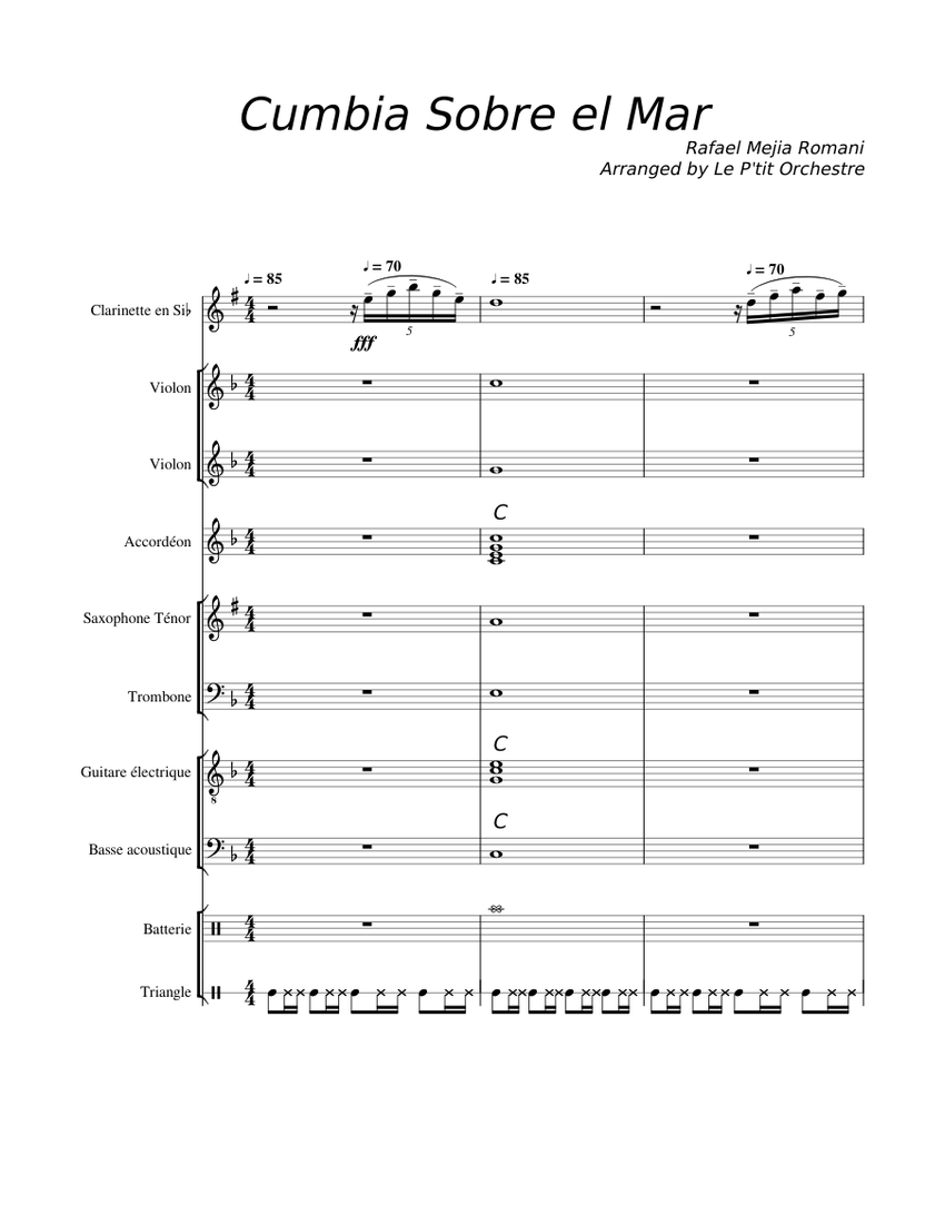 Cumbia Sobre El Mar POSC Sheet Music with Chords for Trombone ...