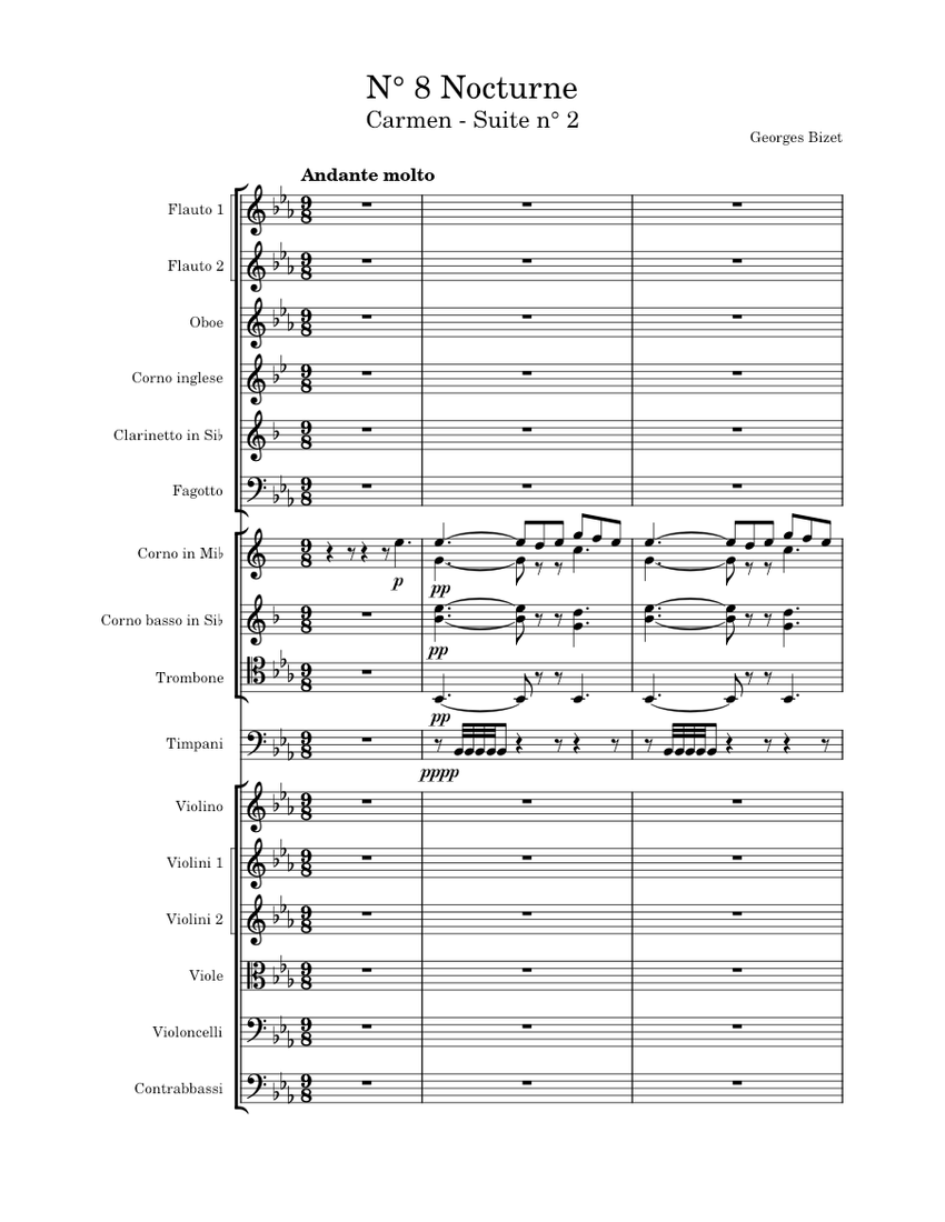 Notturno Suite Carmen 2 Sheet Music for Trombone, Flute, Oboe, Clarinet in b-flat & more ...