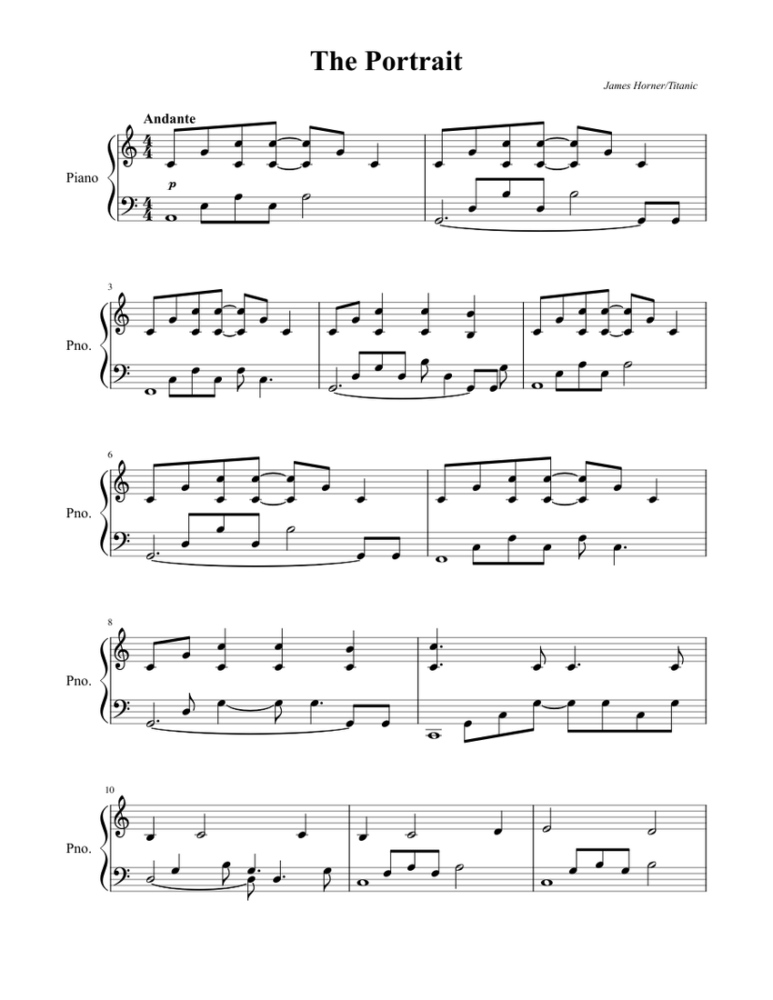 The Portrait Sheet Music for Piano (Solo) | MuseScore.com