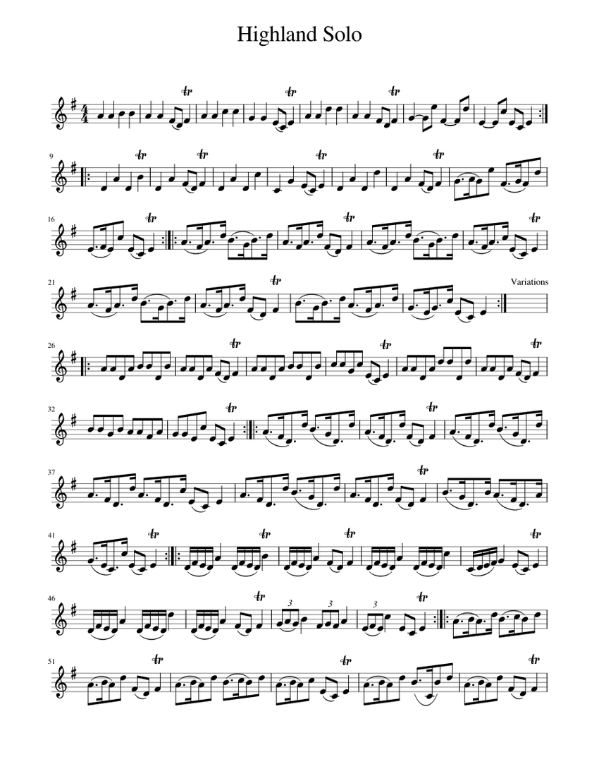 Highland Solo Sheet music for Piano (Solo) Easy | Musescore.com
