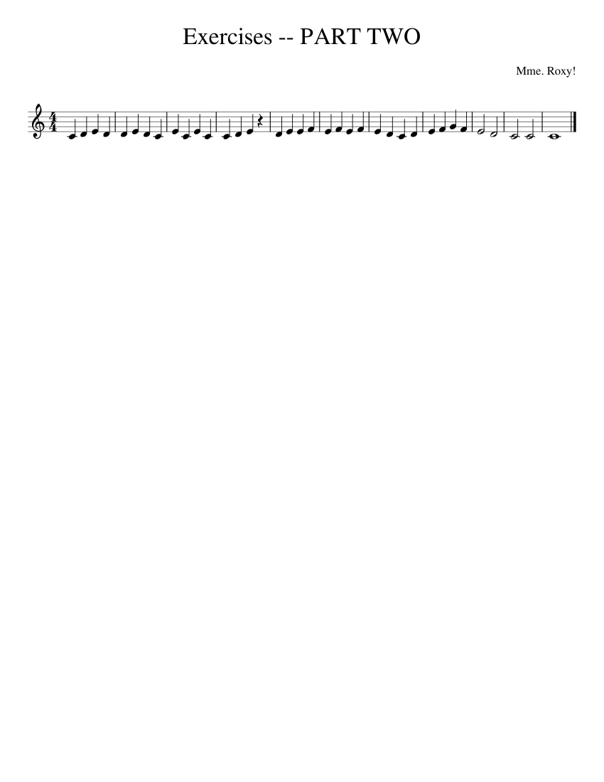 Exercises -- PART TWO Sheet music for Piano (Solo) Easy | Musescore.com