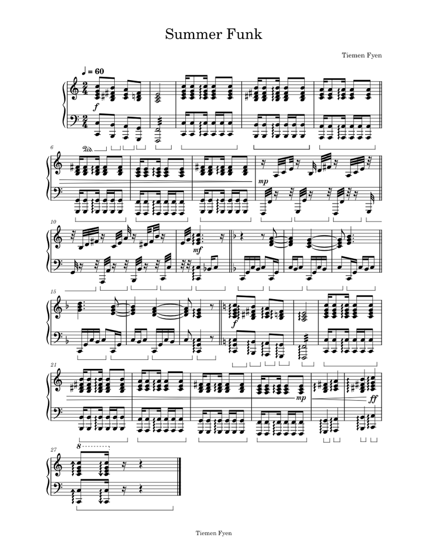 Summer Funk Sheet music for Piano (Solo) | Musescore.com