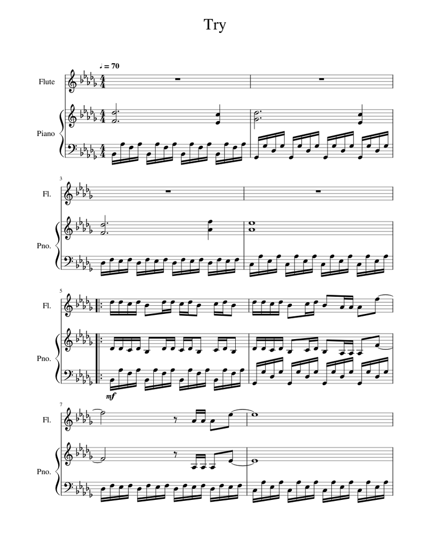 Try Sheet Music for Piano, Flute (Piano Duo) | MuseScore.com