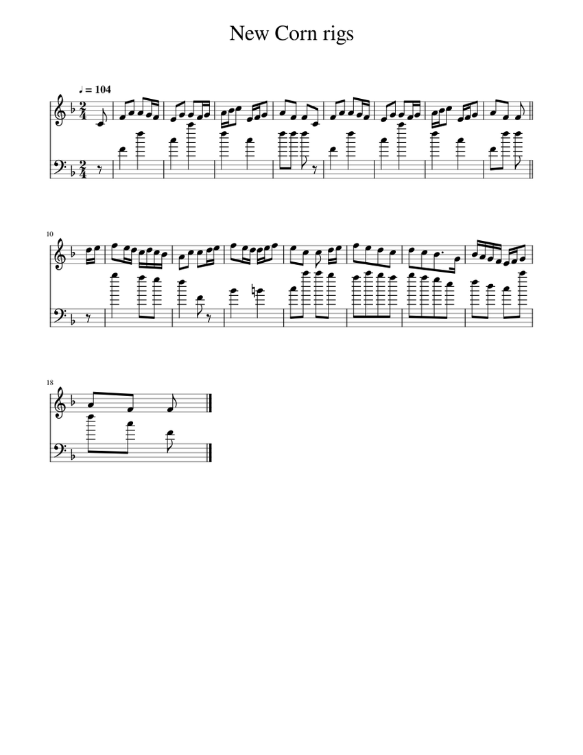 New Corn rigs Sheet music for Piano (Piano Duo) | Musescore.com