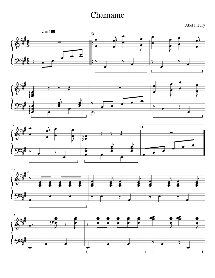 Chamame Sheet Music for Piano (Solo) easy | MuseScore.com