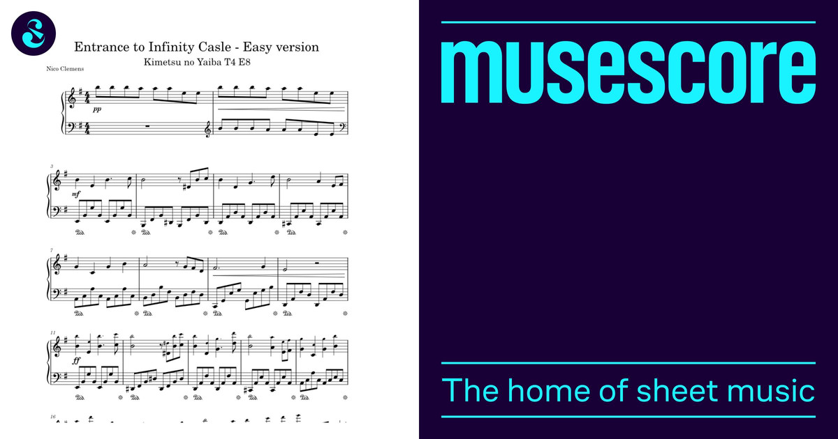 Entrance to the Infinity Castle [EASIER VERSION] Sheet Music for Piano ...