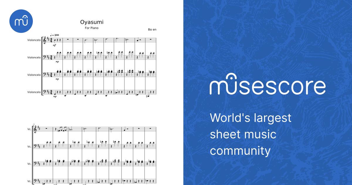 Oyasumi - bo en Sheet music for Cello (Mixed Quartet) | Musescore.com