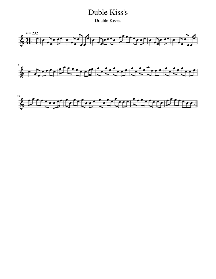 Duble Kiss's Sheet music for Piano (Solo) Easy | Musescore.com