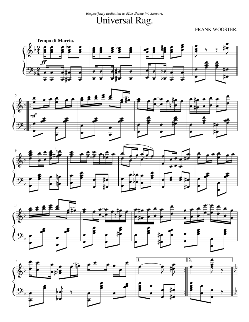 Universal Rag (1905) Sheet music for Piano (Solo) | Musescore.com