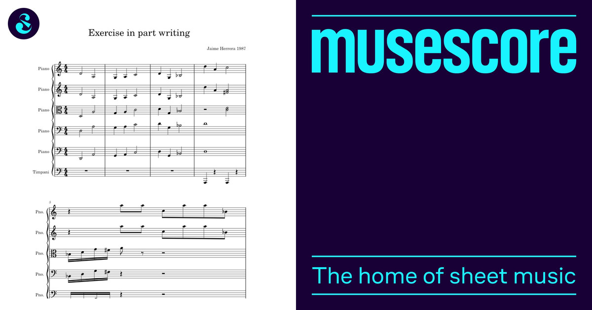 Exercise in part writing – Jaime Herrera 2 Sheet music for Piano ...