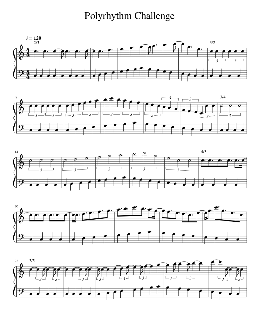 Polyrhythm_Challenge Sheet Music for Piano (Solo) Easy | MuseScore.com