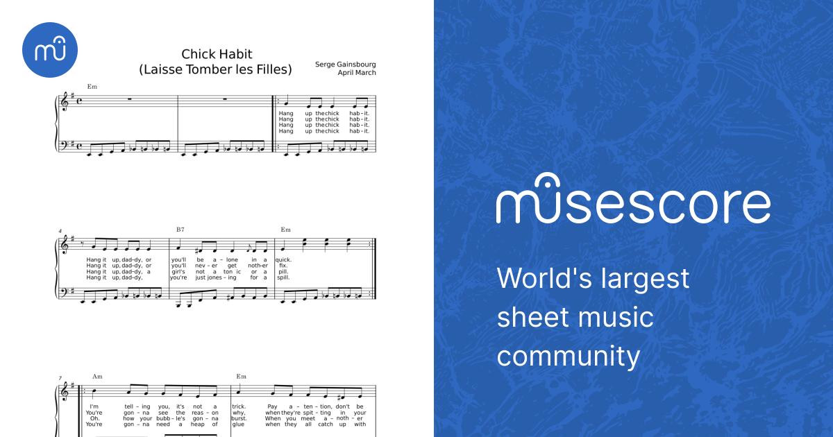 Chick Habit - Serge Gainsbourg Sheet music for Piano (Solo) Easy ...