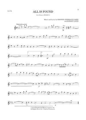 All Is Found (from Disney's Frozen 2) – Evan Rachel Wood Sheet Music ...