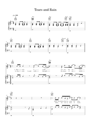 Play Official version of Tears And Rain Sheet Music by Easy Piano for ...