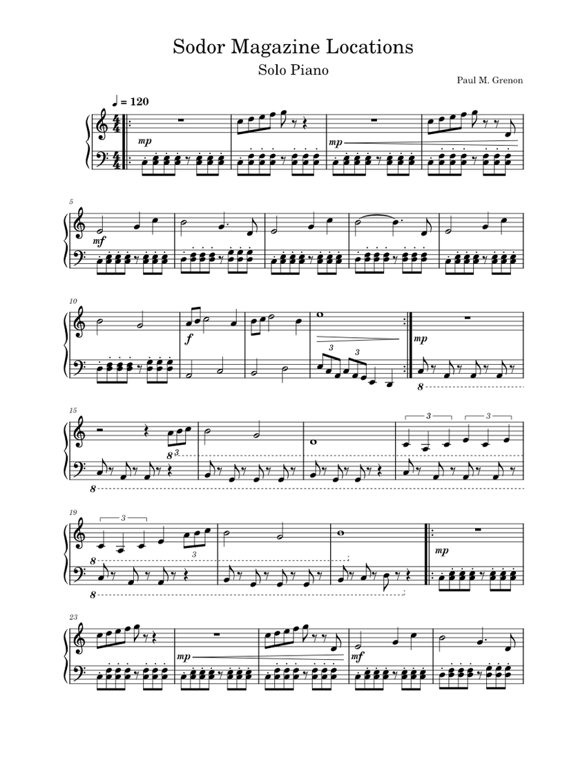 Sodor Magazine Locations Piano Sheet music for Piano (Solo) | Musescore.com