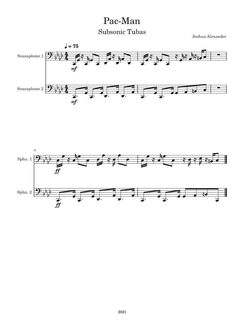 Pac-Man Fanfare Sheet Music for Brass (other) (Brass Duet) | MuseScore.com