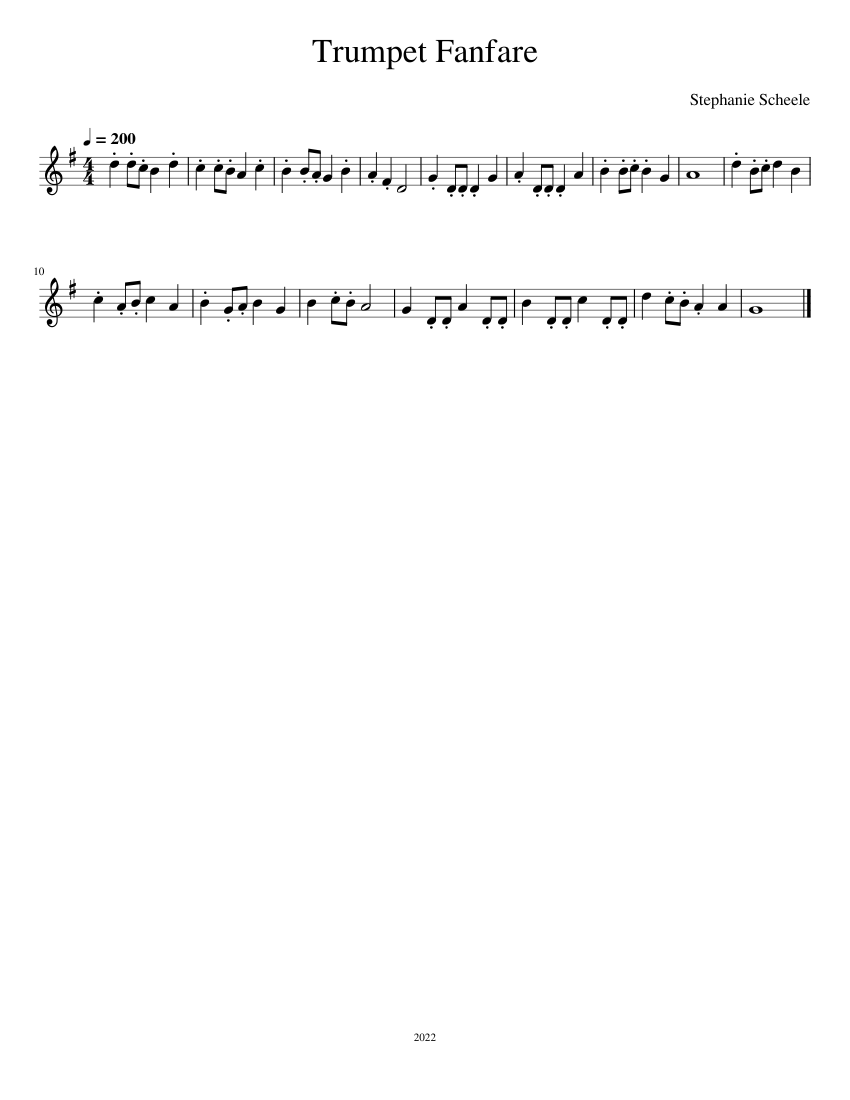 Trumpet Fanfare Sheet music for Trumpet in b-flat (Solo) | Musescore.com