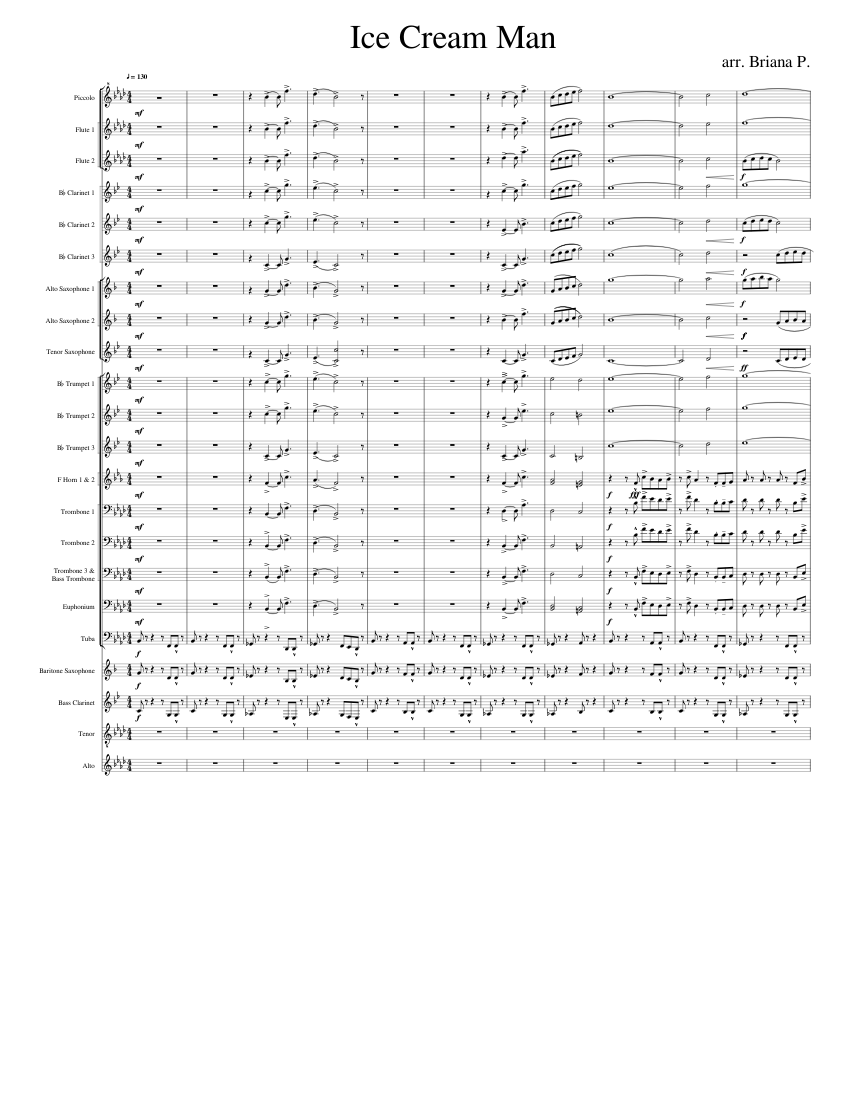 Ice Cream Man Sheet Music for Trombone, Alto, Tenor, Euphonium & more ...