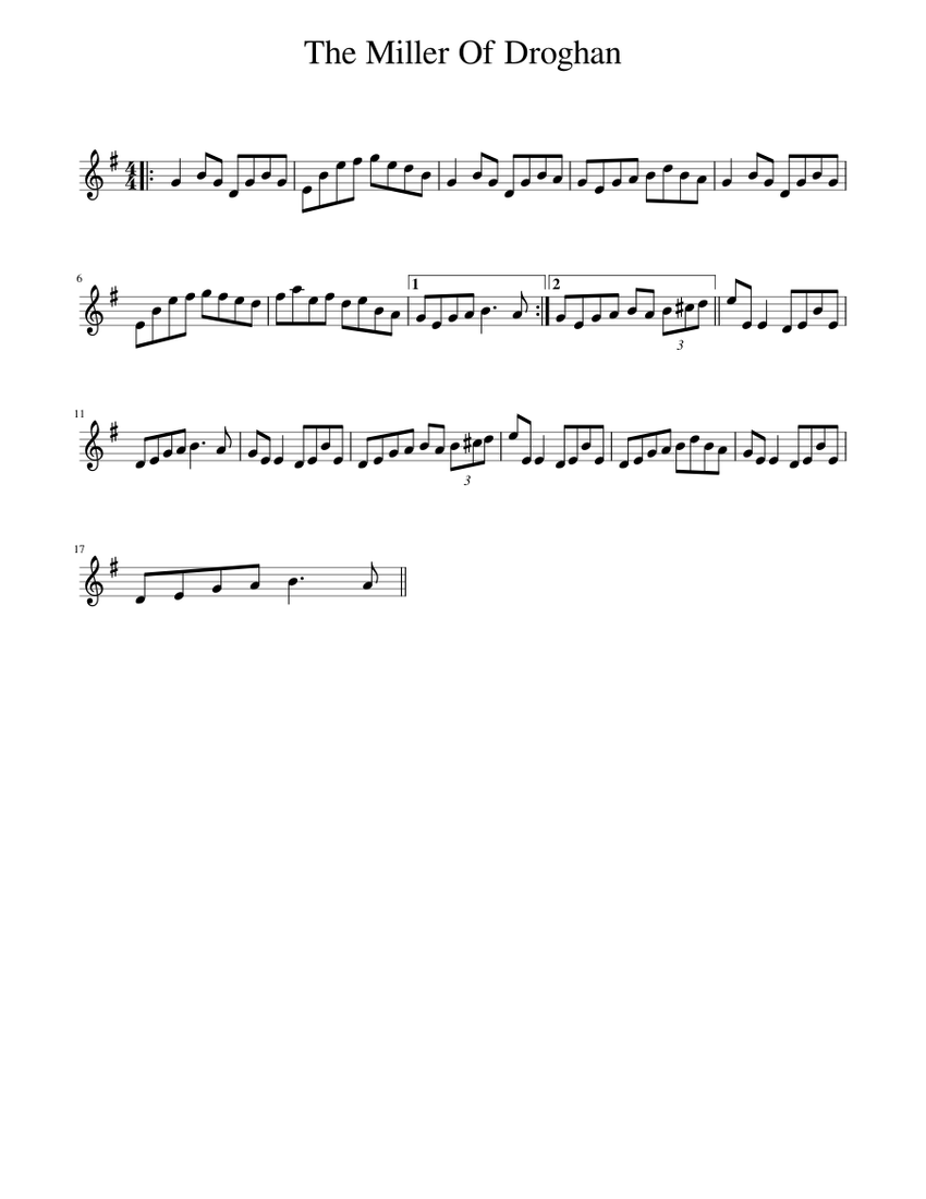 The Miller Of Droghan Sheet music for Piano (Solo) | Musescore.com