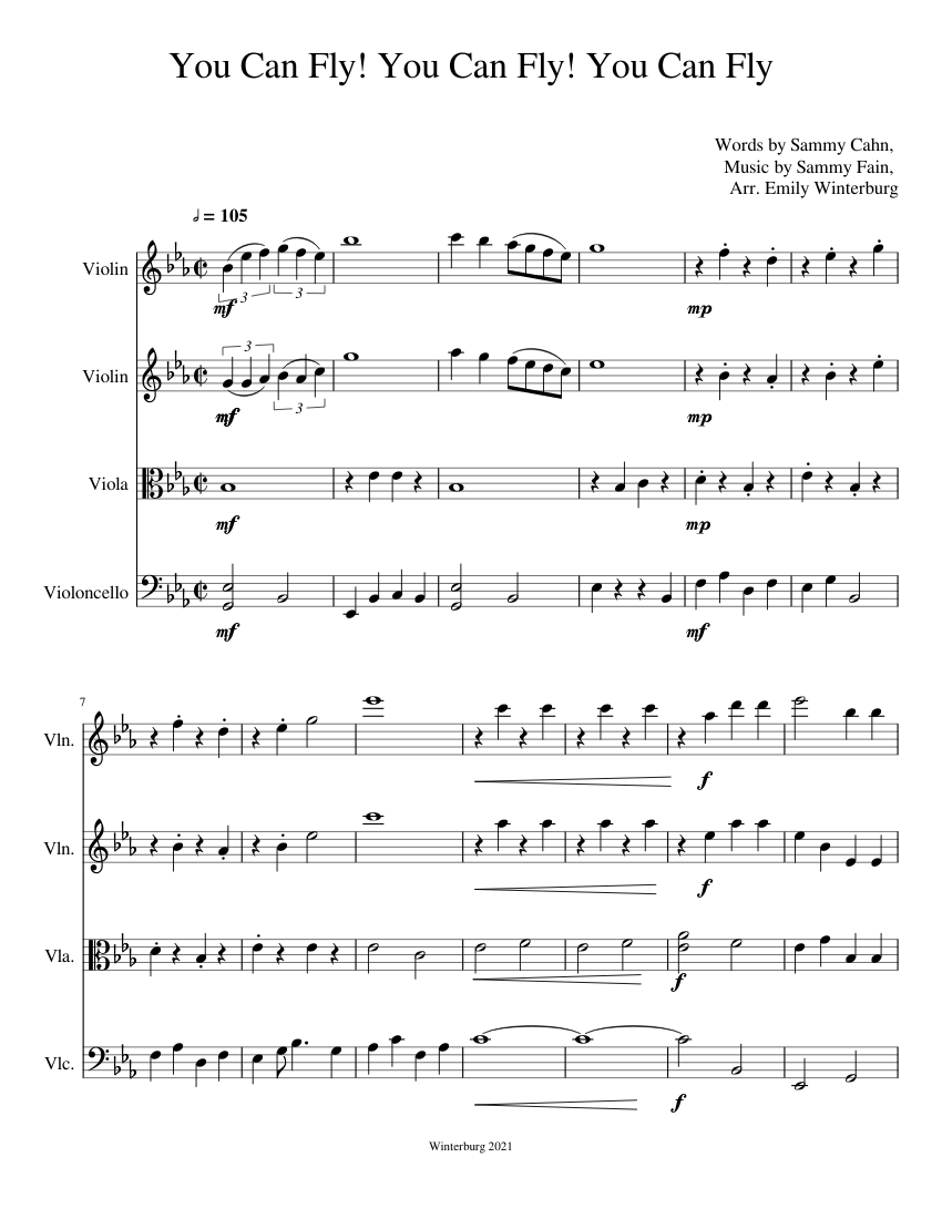 You Can Fly! You Can Fly! You Can Fly! – Sammy Fain Sheet Music for ...