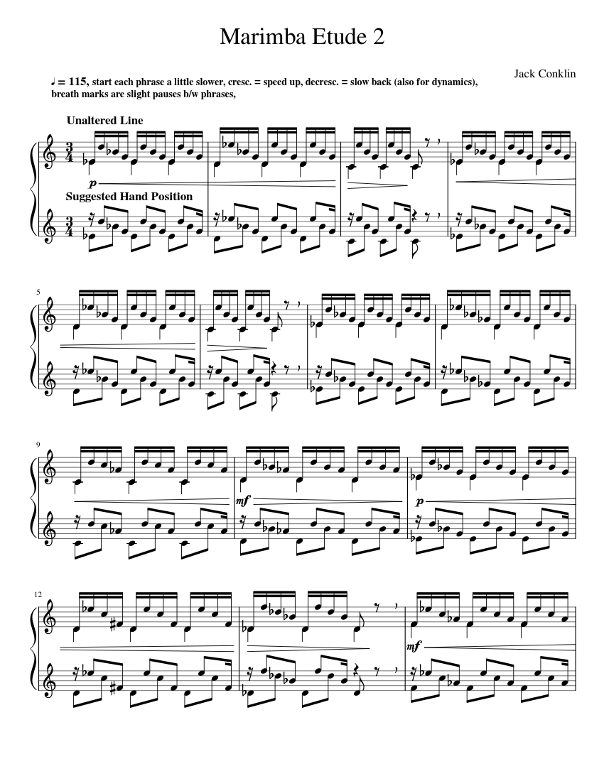 Marimba Etude 2 Sheet music for Marimba (Solo) | Musescore.com