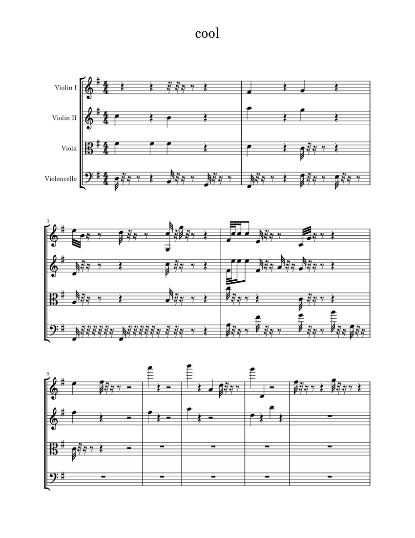 cool Sheet music for Violin, Viola, Cello (String Ensemble) | Musescore.com