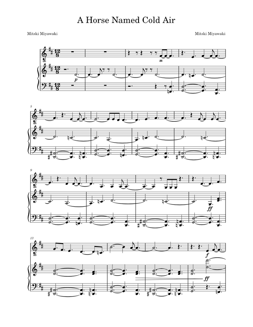 A horse named cold air – Mitski :) - piano tutorial