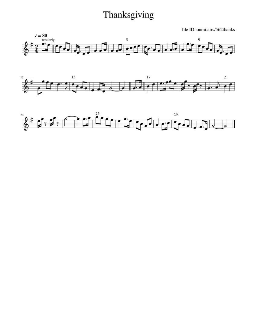 Thanksgiving Sheet music for Piano (Solo) Easy | Musescore.com