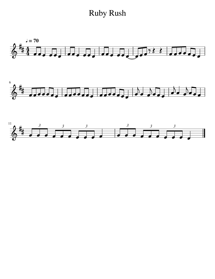Ruby Rush Sheet Music for Violin (Solo) | MuseScore.com