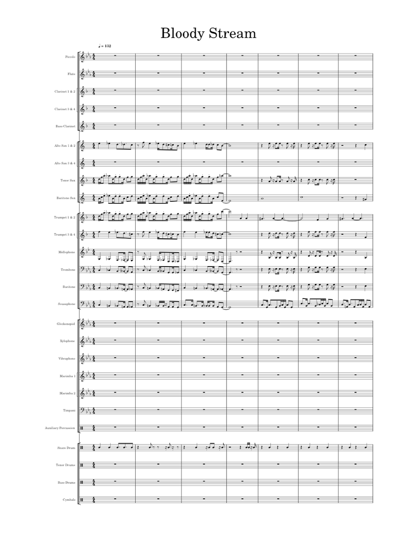 Bloody_Stream Sheet music for Trombone, Flute piccolo, Flute, Clarinet ...