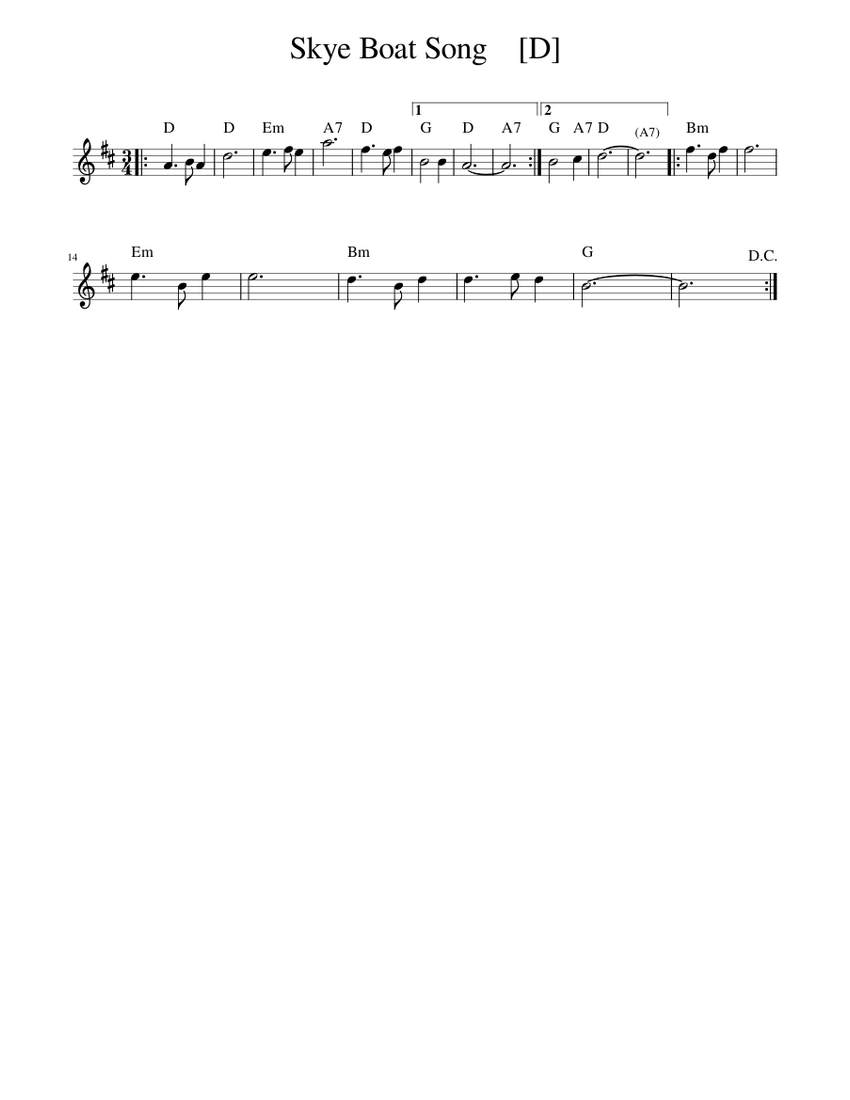 Skye Boat Song Sheet music for Piano (Solo) Easy | Musescore.com