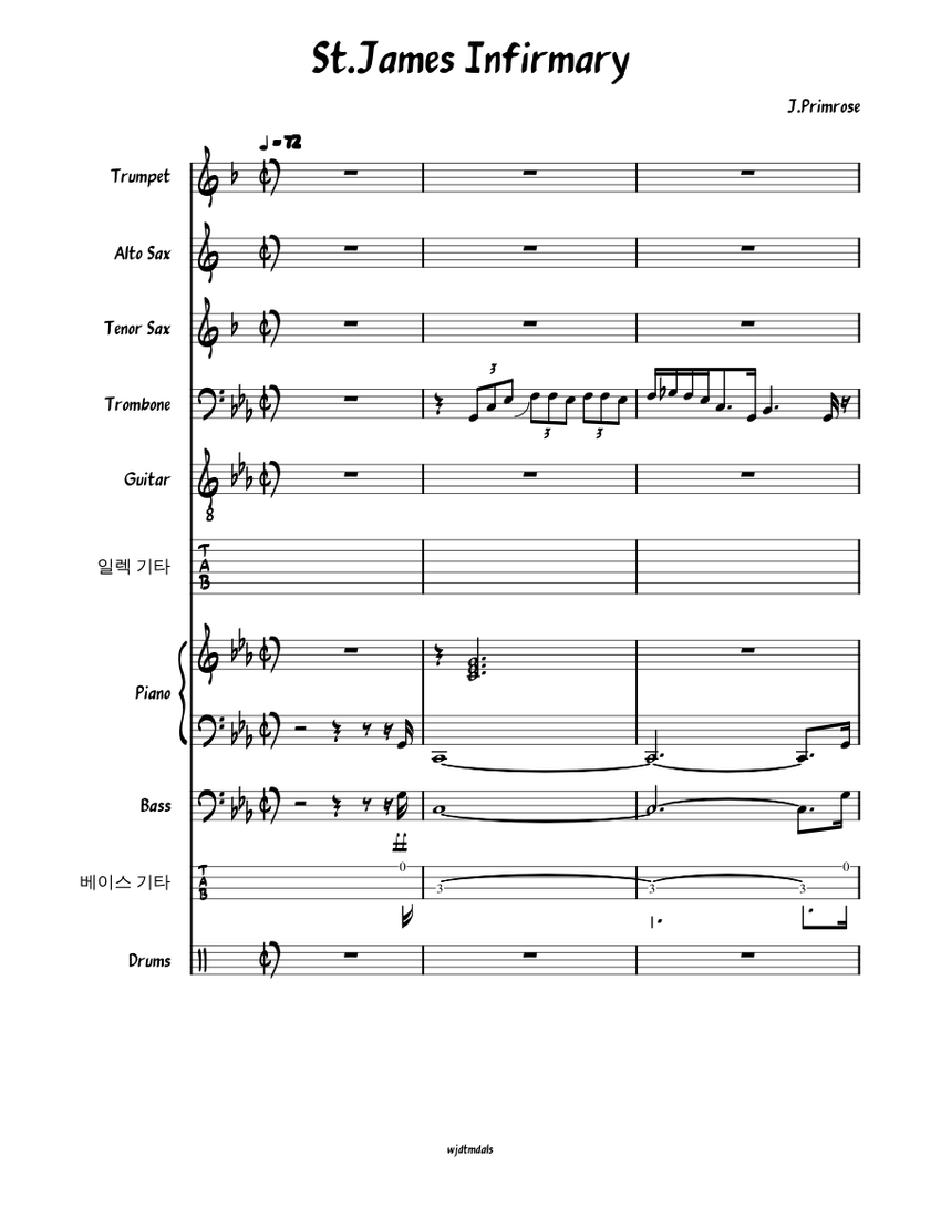 st.james infirmary Sheet music for Piano, Trombone, Saxophone alto, Saxophone tenor & more ...