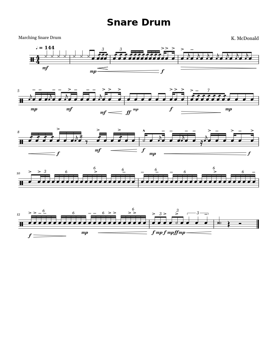 Snare Drum Feature Sheet music for Snare drum (Solo) | Musescore.com