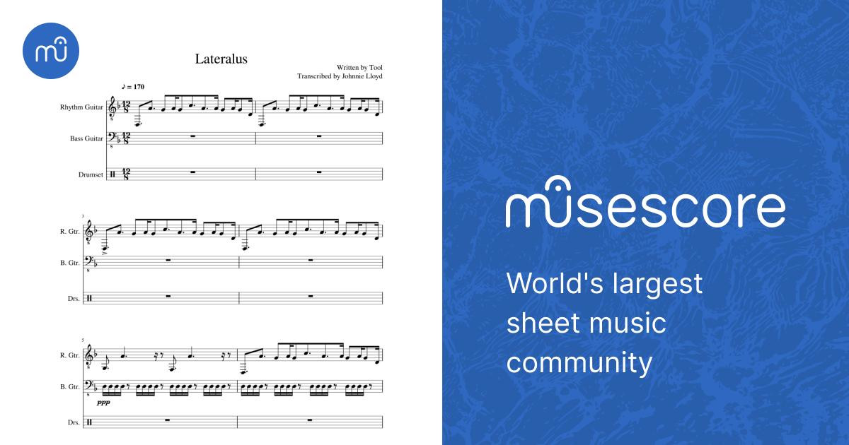Lateralus by Tool Sheet Music for Guitar, Bass guitar, Drum group ...