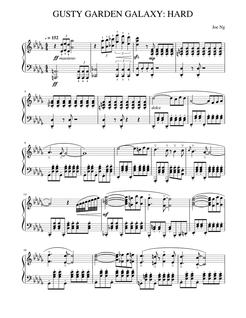 Gusty Garden Galaxy: Solo Piano Version Sheet music for Piano (Solo ...