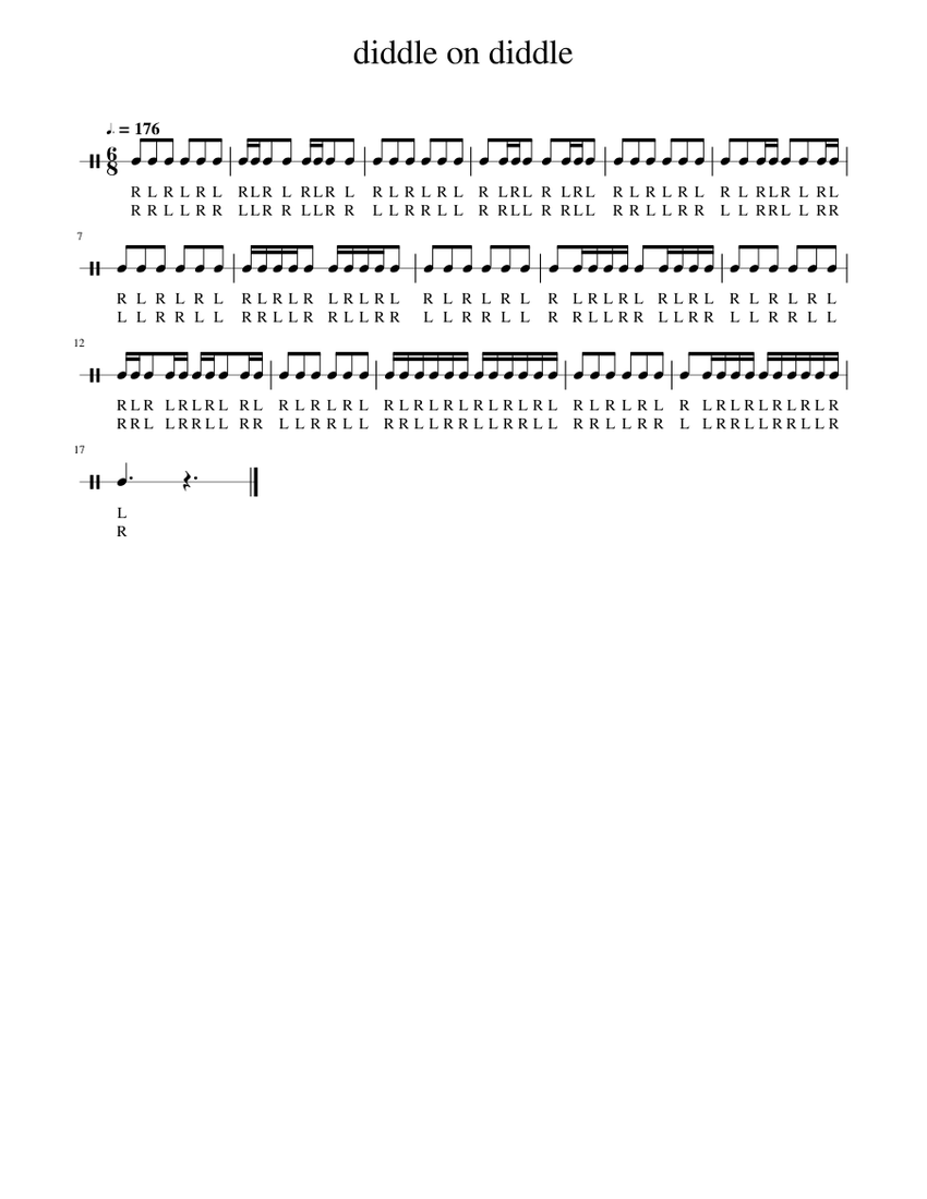 diddle_on_diddle Sheet music for Snare drum (Solo) | Musescore.com