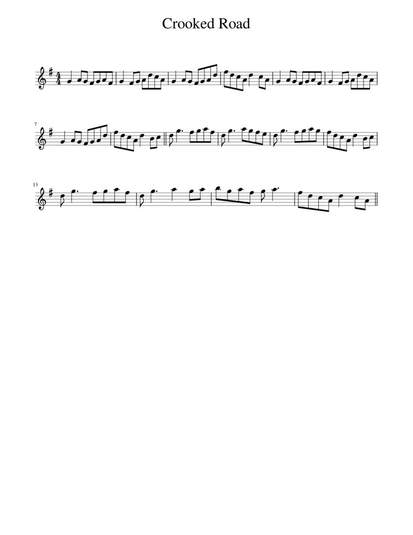 Crooked Road Sheet music for Piano (Solo) Easy | Musescore.com