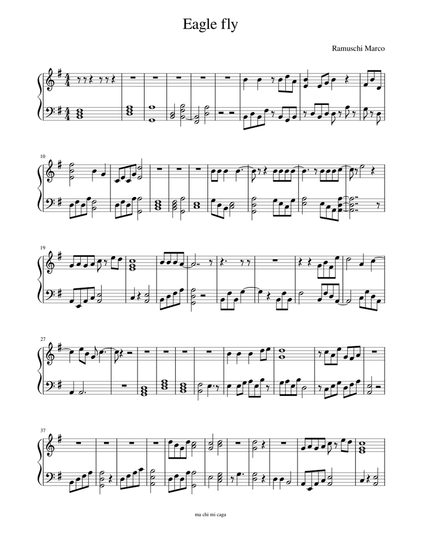 Eagle fly Sheet music for Piano (Piano Duo) Easy | Musescore.com