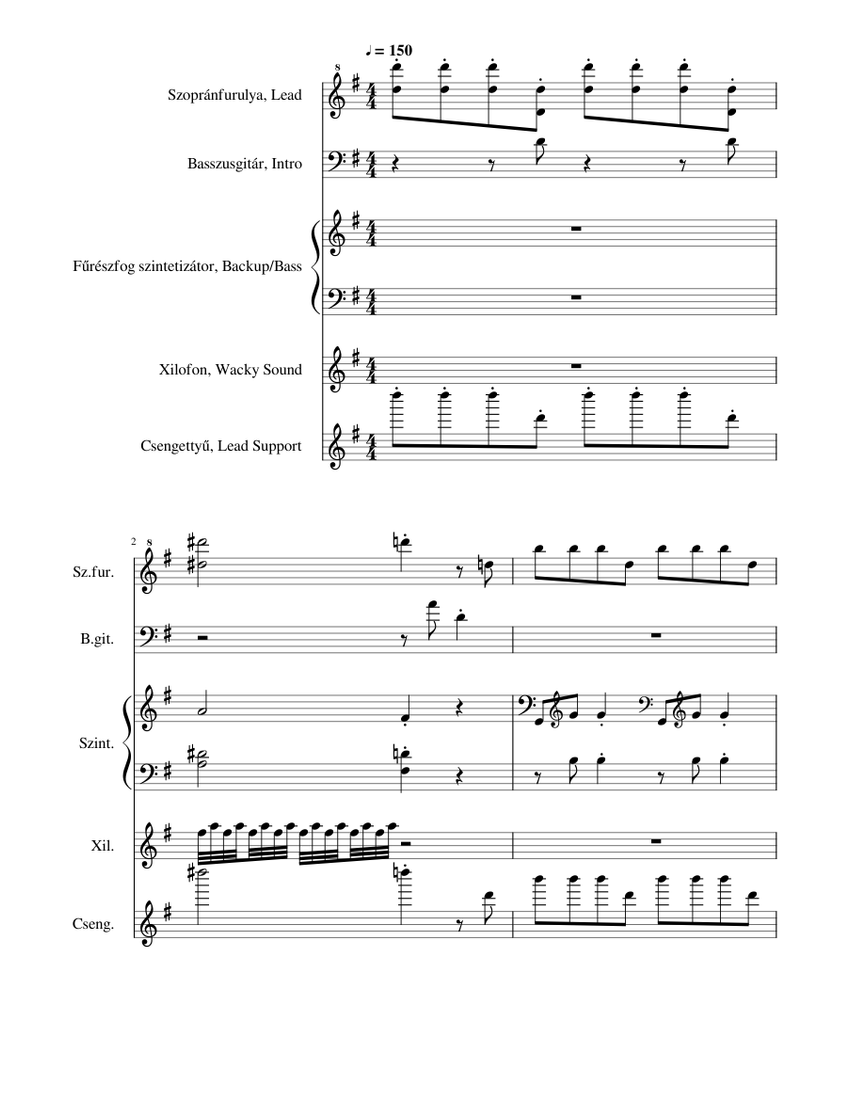 Super mario world Title screen music Sheet music for Bass guitar ...