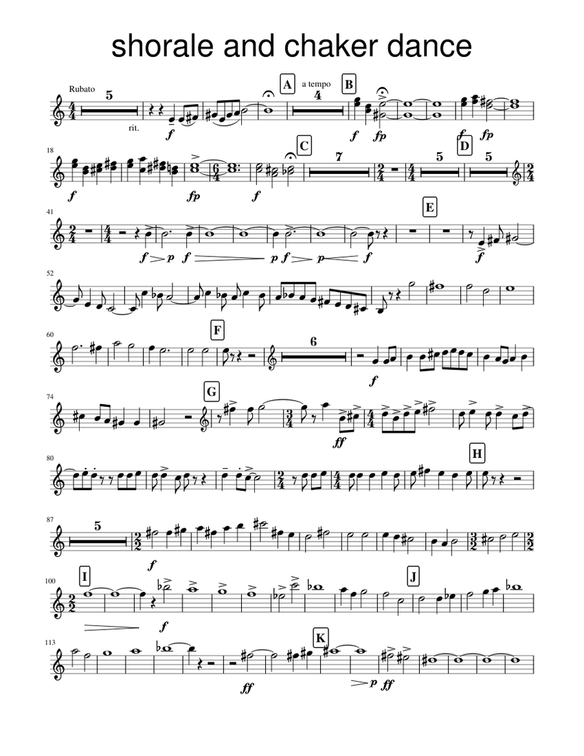shorale and chaker dance Sheet music for Saxophone tenor (Solo ...