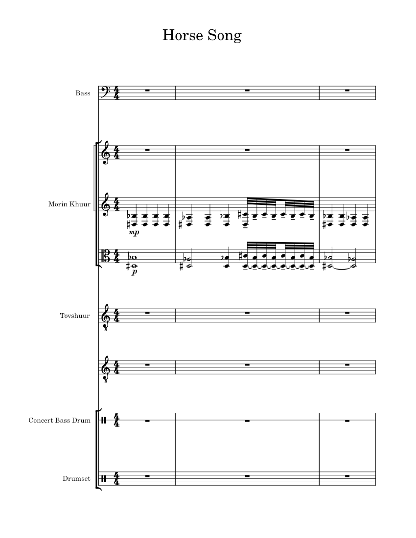 Horse Song (original composition) Sheet Music for Bass voice, Violin ...