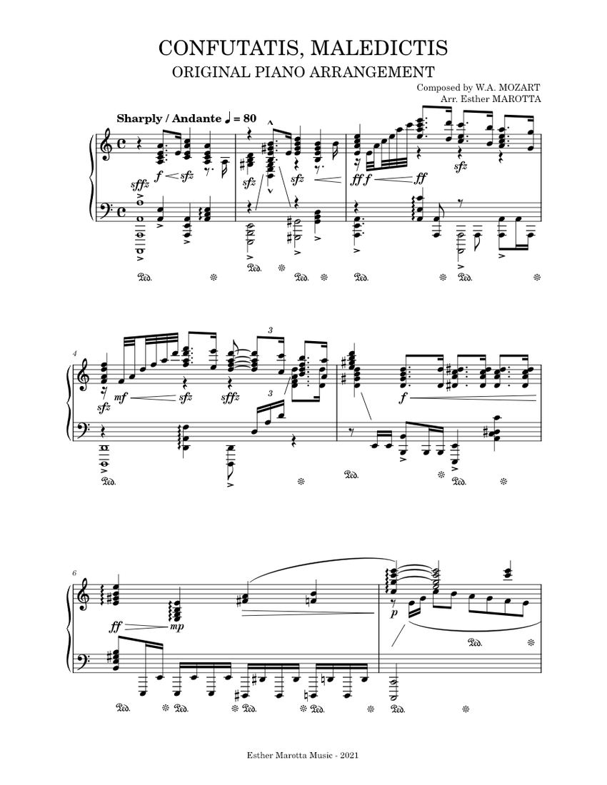 CONFUTATIS, MALEDICTIS – Wolfgang Amadeus Mozart - Arr. Esther MAROTTA ...