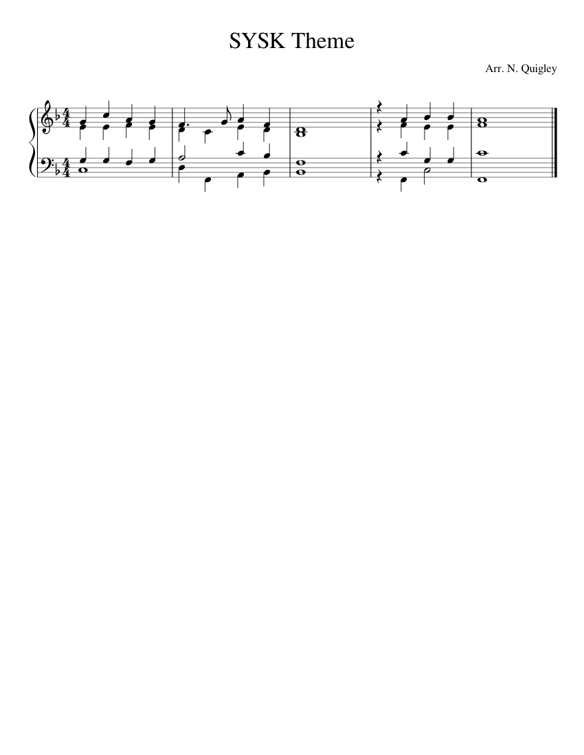 SYSK Theme Sheet music for Piano (Solo) Easy | Musescore.com