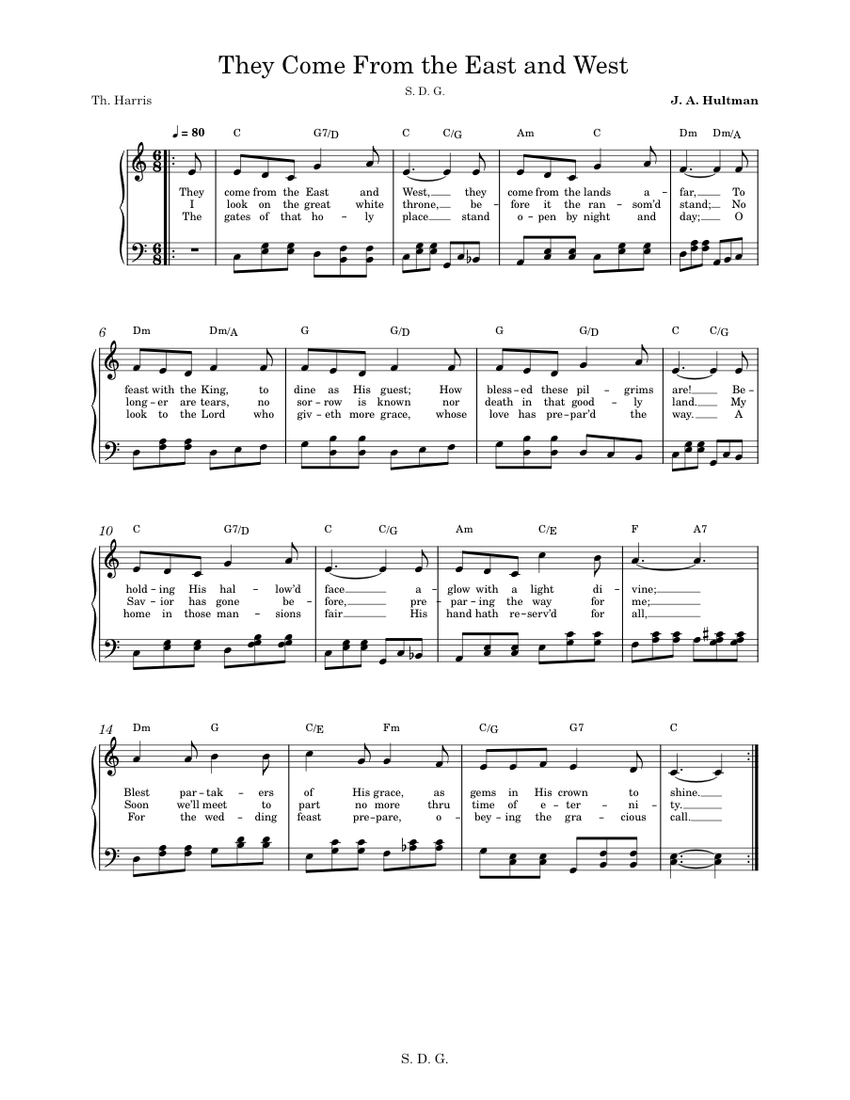 They Come From the East and West - psalm étude Sheet Music for Piano (Solo) Easy | MuseScore.com